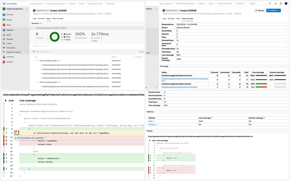 .NET Core + xUnit + Coverlet + ReportGenerator + Cake => Cross-platform Code Coverage Report ...