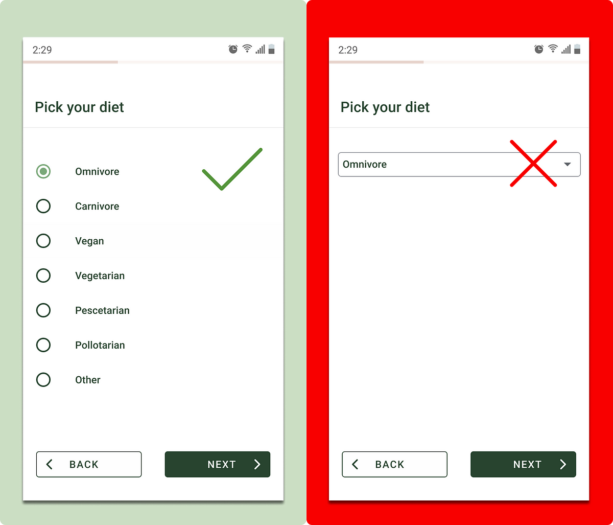 Drop Downs Or Radio Buttons Never Make This Mistake Again By Ilma Andrade Ux Planet