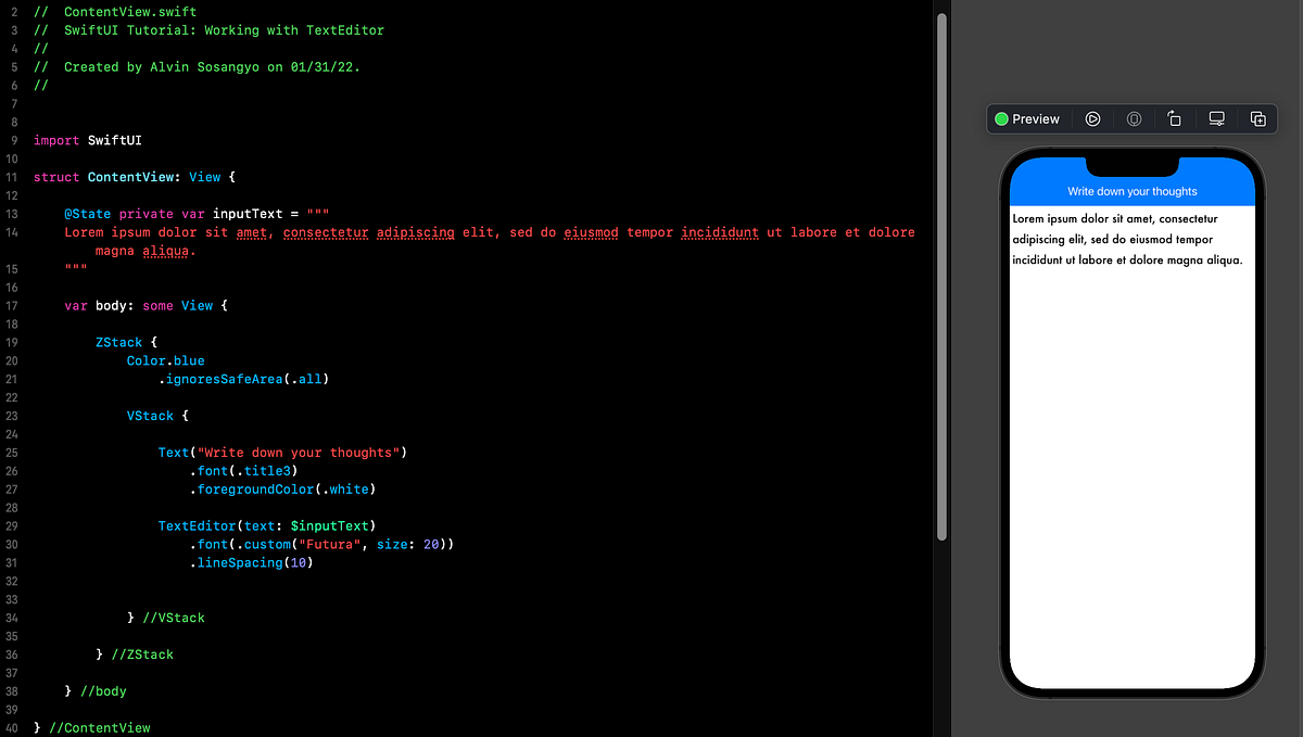 SwiftUI Tutorial: Working with TextEditor | by Arc Sosangyo | Dev Genius
