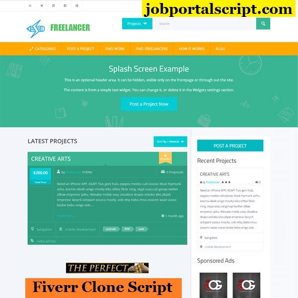 Fiverr Clone | Fiverr Script | Dice Clone Script | Upwork Clone Script | by jobportal script ...
