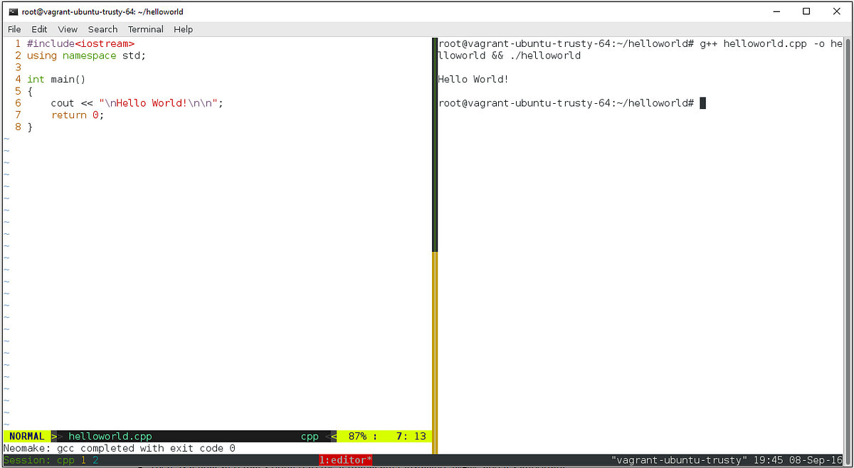 Vim linux environment on Windows. Search for a development environment ...