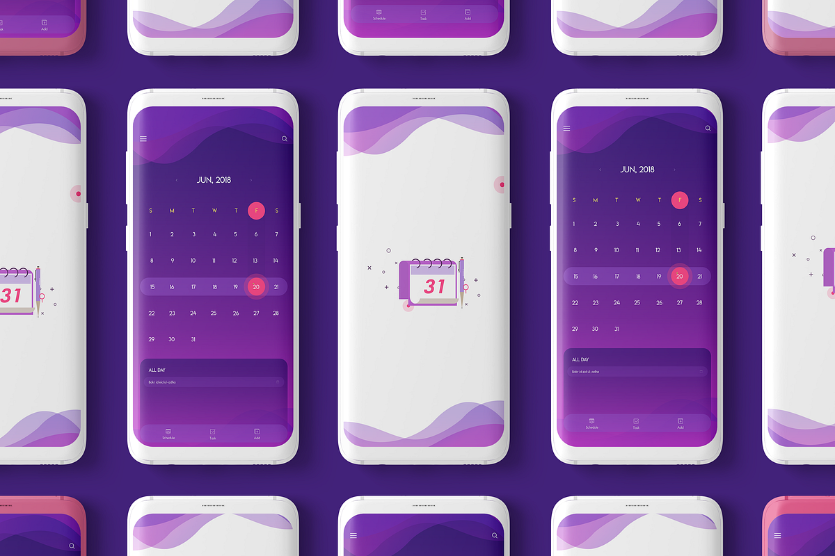 Calendar App Design. Follow me On Behance… | by Nurul Hoda ( Dilkash ...
