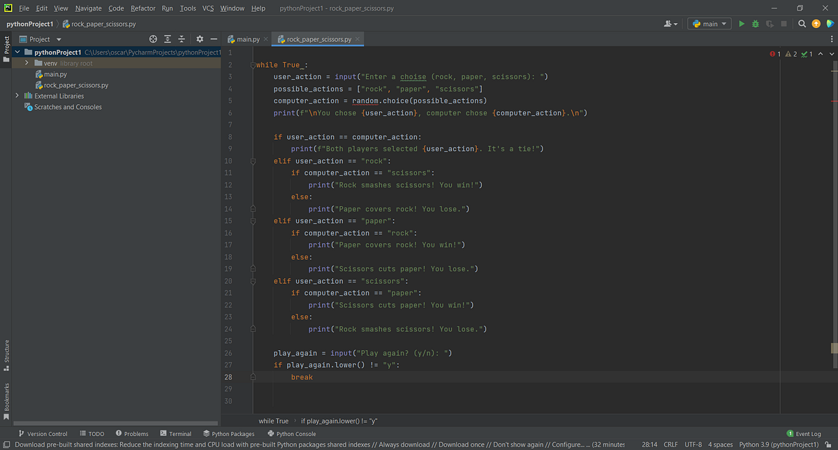 Start programming with Python. Create a rock paper scissors game. | by ...
