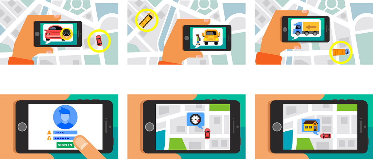 GPS tracking (illustration+animation) | by Elena | Medium