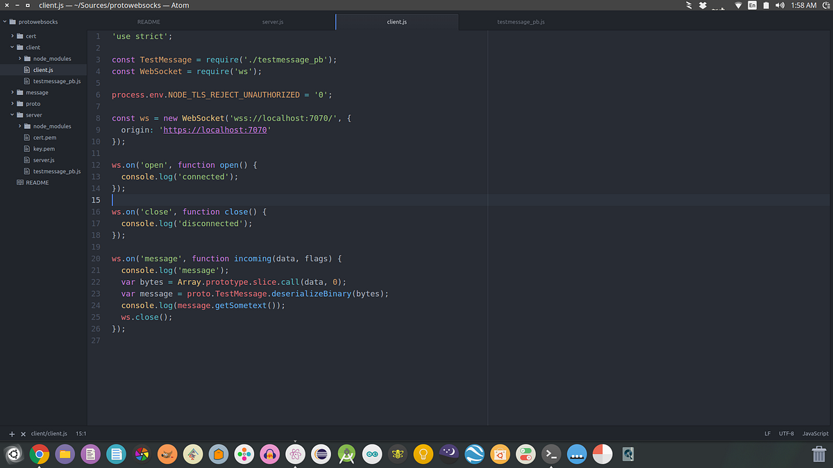 Google Protocol Buffers with WebSockets over HTTPS in Node.js/Express ...