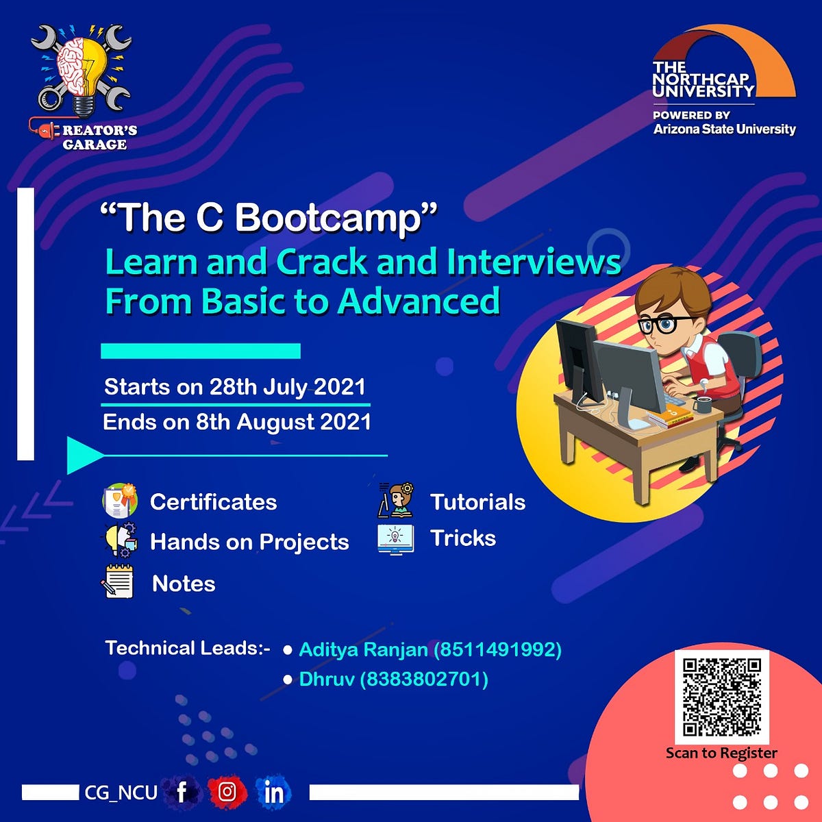C Bootcamp: Learn and Crack interviews event organized by Creator’s Garage from 28th July to 8th ...