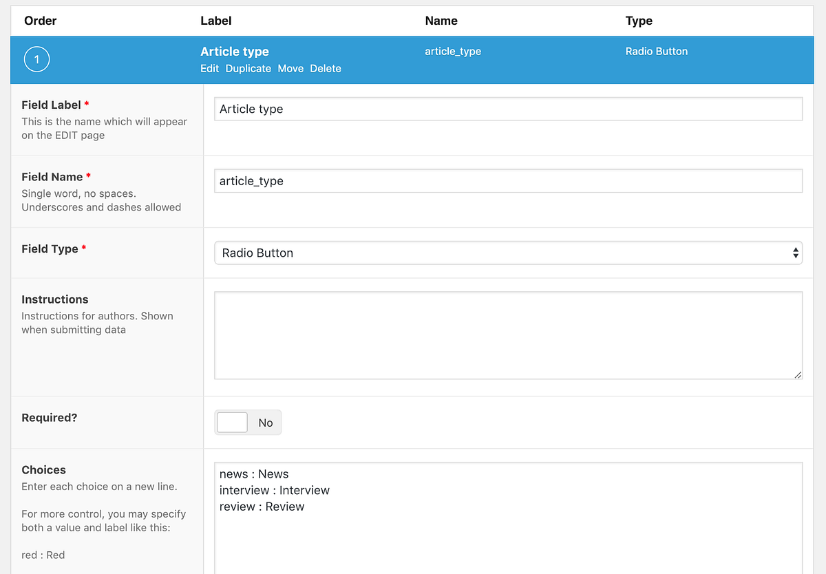 Populate choices in an ACF field with taxonomy terms | by Stefan Ledin | Medium