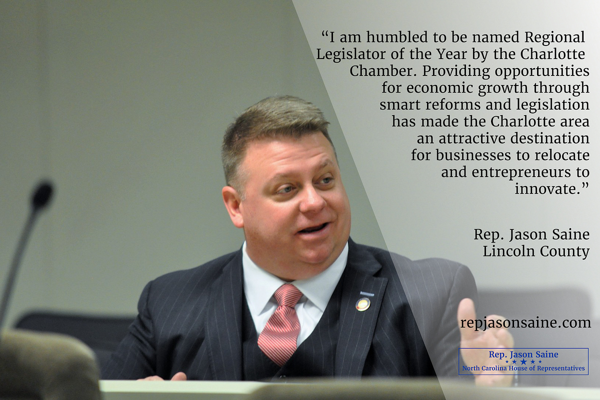 Rep. Jason Saine Named Regional Legislator of the Year by Charlotte ...