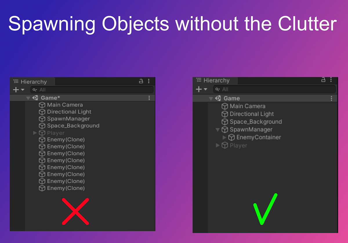 Spawning Objects In Unity Without The Clutter By Christopher Adams Medium