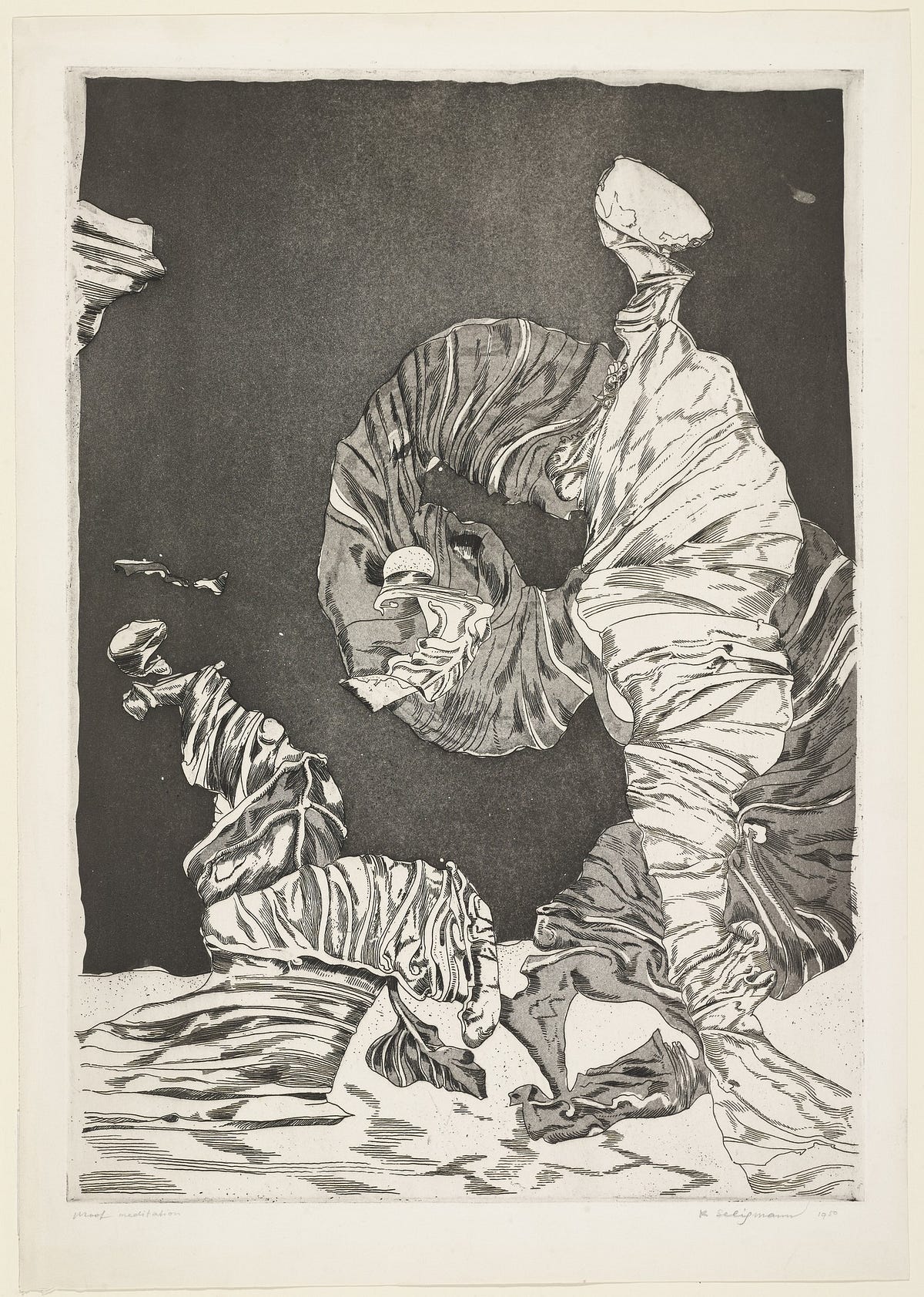 Meditation (1950) by Kurt Seligmann is a piece that was created by the ...