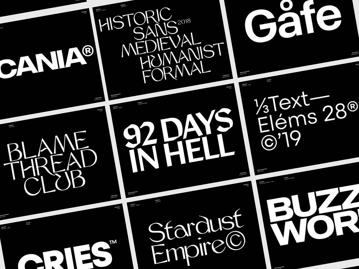 Typography Inspiration | March 2019 Font Selection | by Hrvoje Grubisic ...