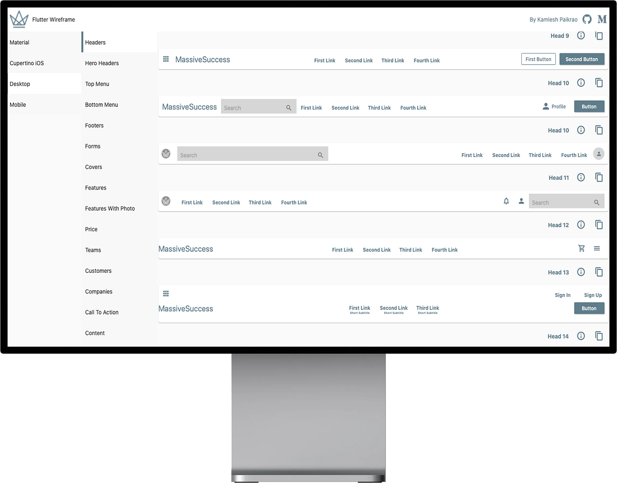 Flutter Desktop Header UI With Code | by Kamlesh Paikrao | Medium