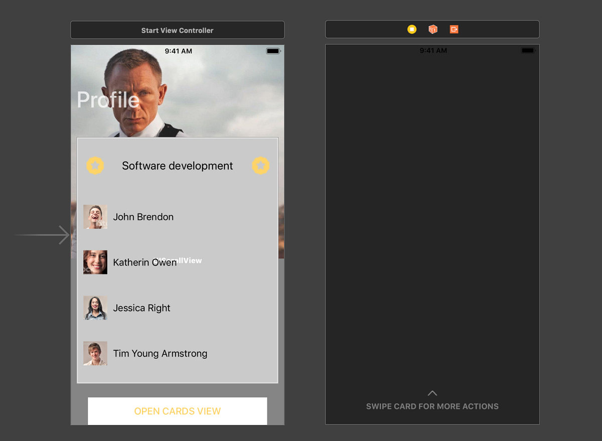 Make draggable UIViewController with swipe cards using custom transitions in iOS | by Serhii ...