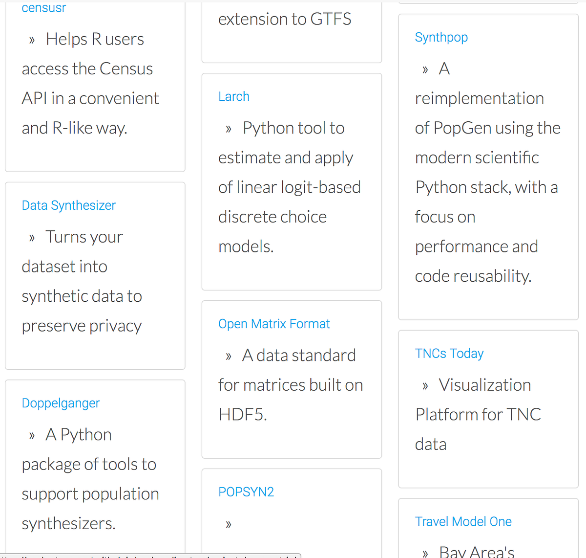 A resource for learning about open source tools for travel analysis ...