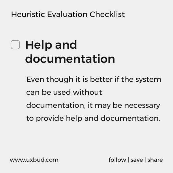 Heuristic Evaluation Checklist for UI Design | by Uxbud | Medium