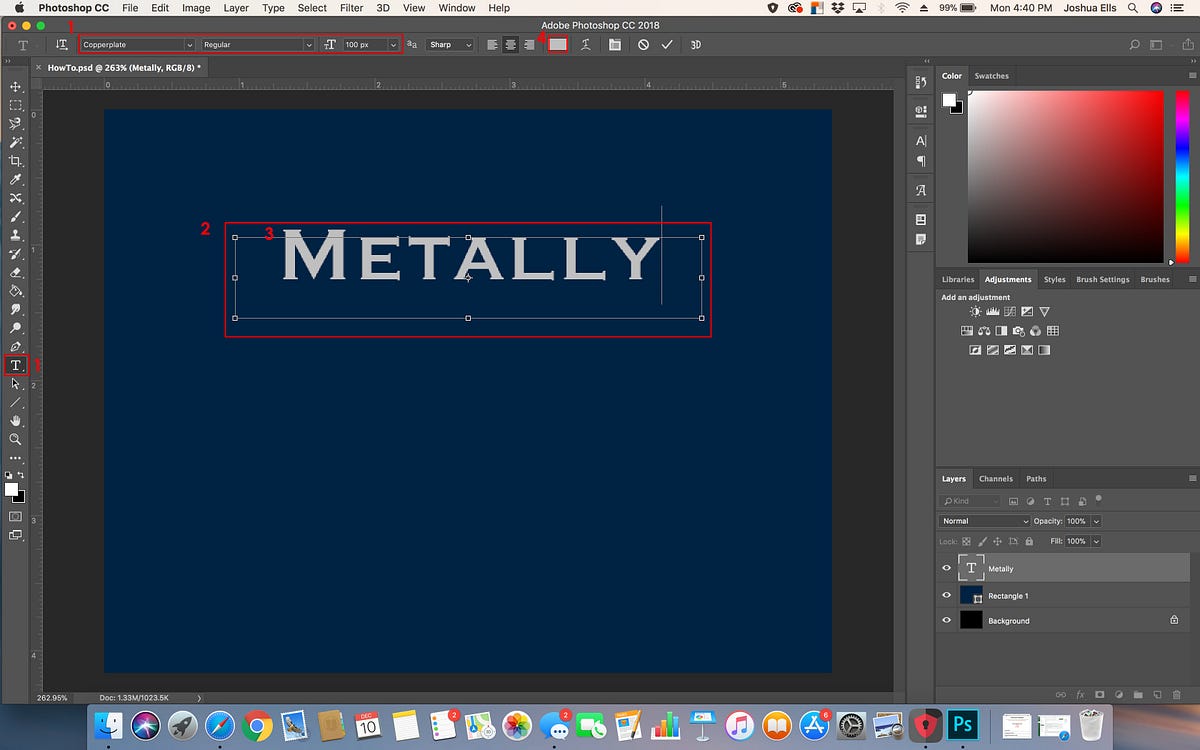 How To Creating Metallic Text In Photoshop By Josh Ells Medium How To Creating Metallic Text In Photoshop By Josh Ells Medium