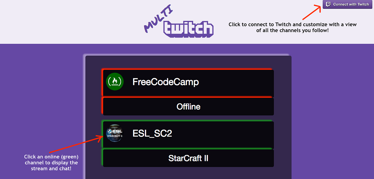 Free Code Camp — Twitch Viewer. Twitch Project Live Link | by Vamp | Medium