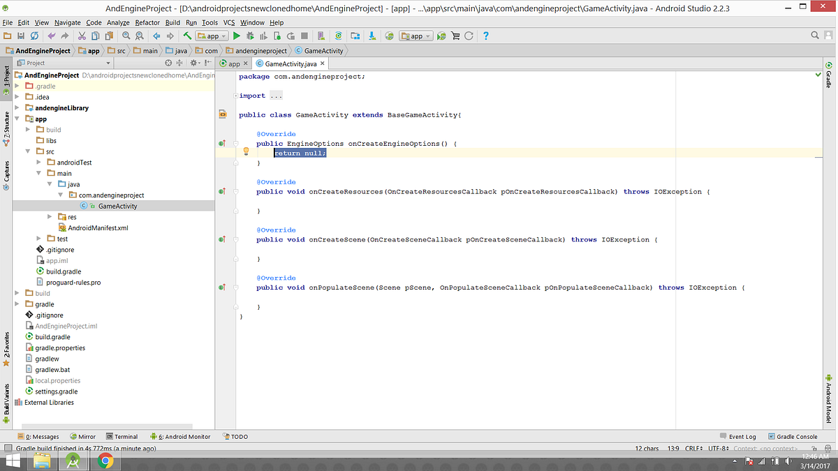 SetUp AndEngine with Android Studio (2017/18) with ScreenShots | by Bipin Ale | Medium