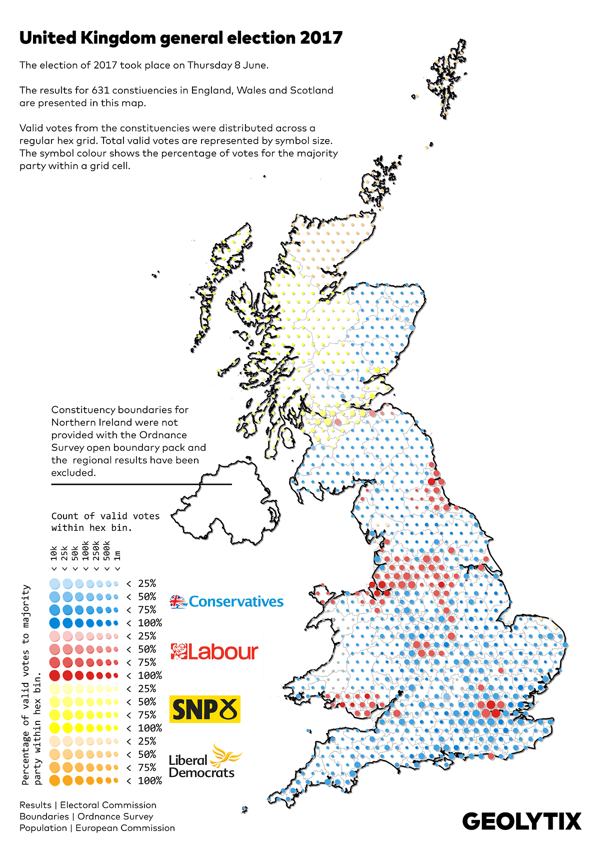 UK general election 2017 results presented as a hex bin map | by Dennis ...