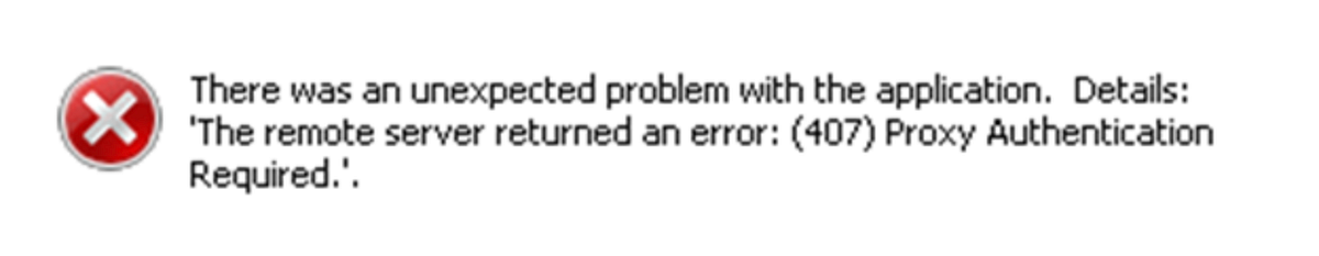 The remote server returned an error: (407) Proxy Authentication ...