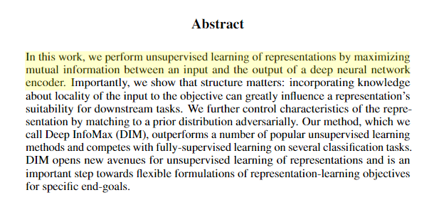 [ Archived Post ] Learning deep representations by mutual information estimation and ...