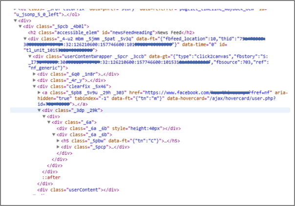 FB users birth year disclosed via FB Timeline profile source code “data ...
