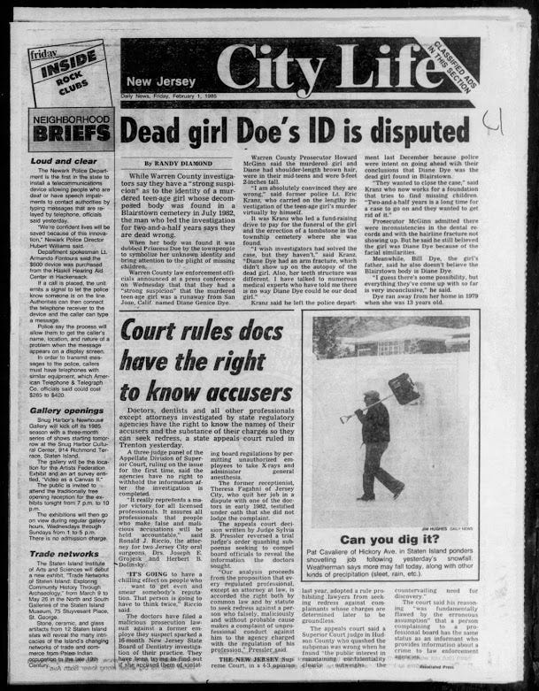 Where is Diane Genice Dye?. Before I begin the entry I just wanted ...