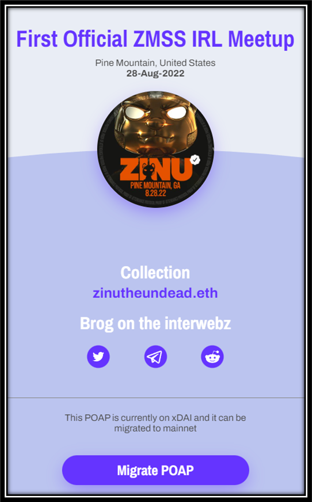 POAP NFT Mints (IRL Meetups). The ZINU team will provide those that… | by Zinu | Aug, 2022 | Medium