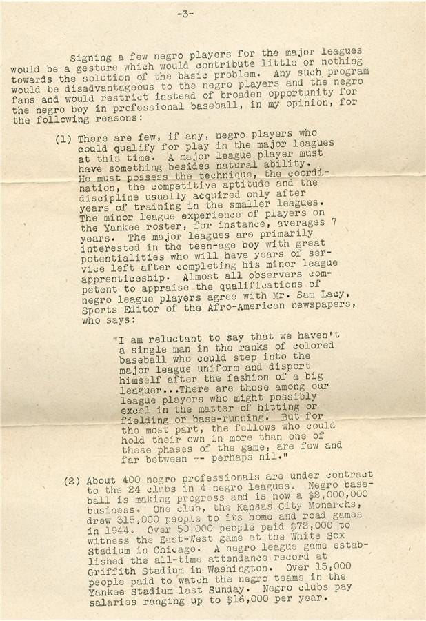McPhail Letter Shows Staunch Objection To Integrate Baseball | by MLB ...