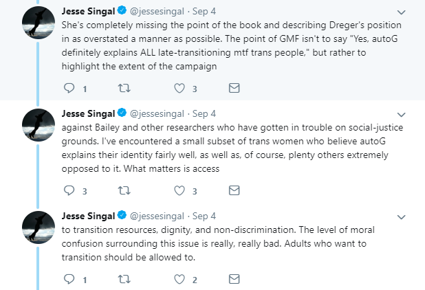 Response to Jesse Singal in regards to Ray Blanchard and Alice Dreger ...