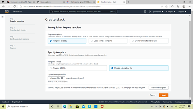 · Creating a VPC Stack: Create an appropriately configured VPC, by ...