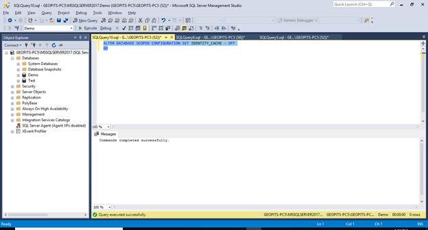 DATABASE SCOPED CONFIGURATION OPTION IDENTITY_CACHE IN SQL SERVER | by Kiran Thangam | Medium