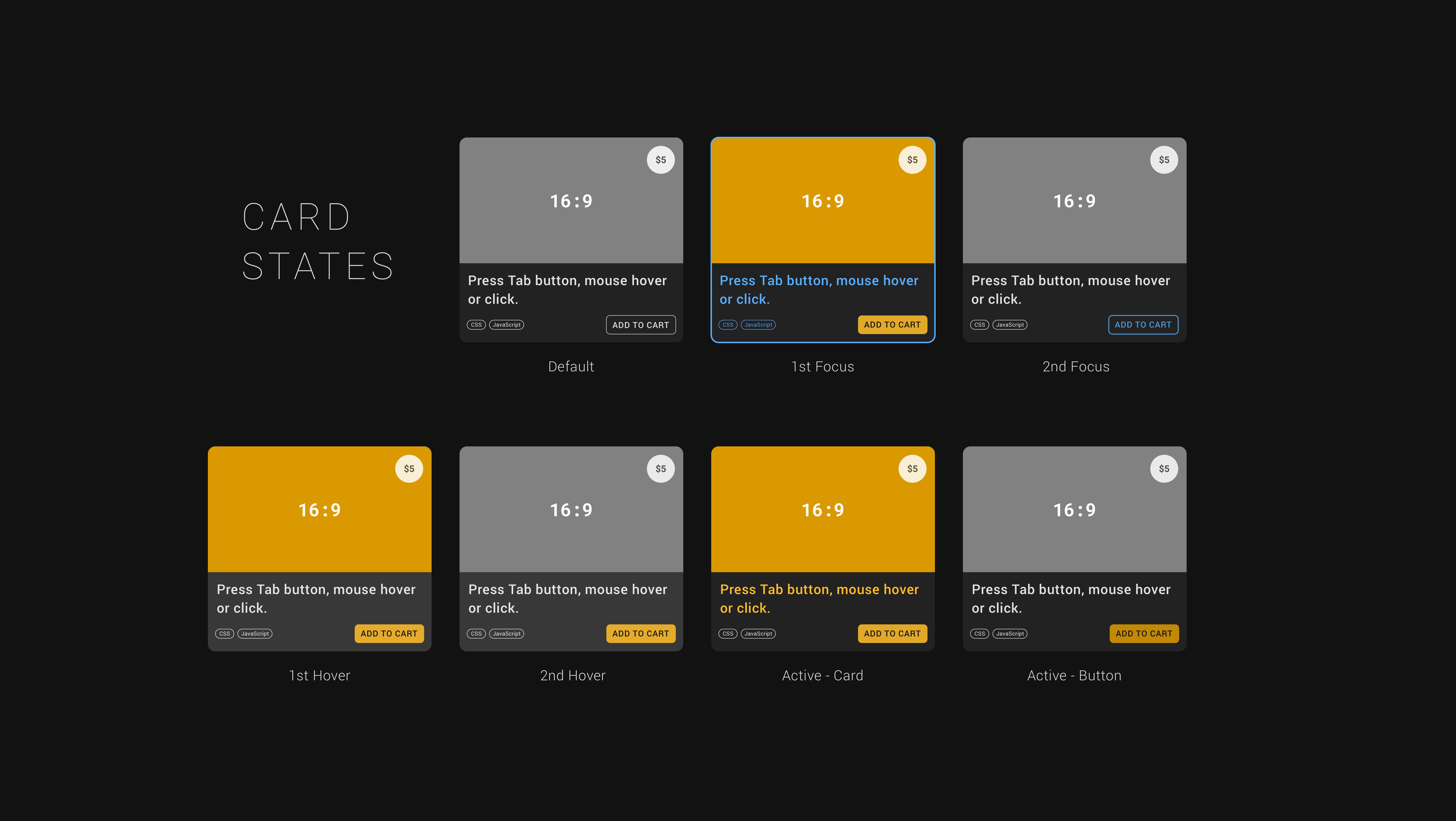 UI Case study: state styles of card component with accessibility in ...