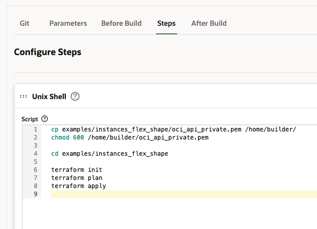 Run your terraform scripts using Oracle Visual Builder Studio in Oracle Cloud Infrastructure ...