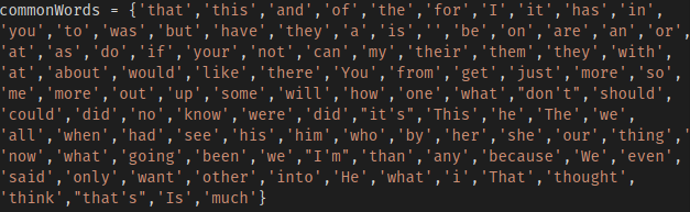 I wrote a Python program to calculate the most commonly used words in ...