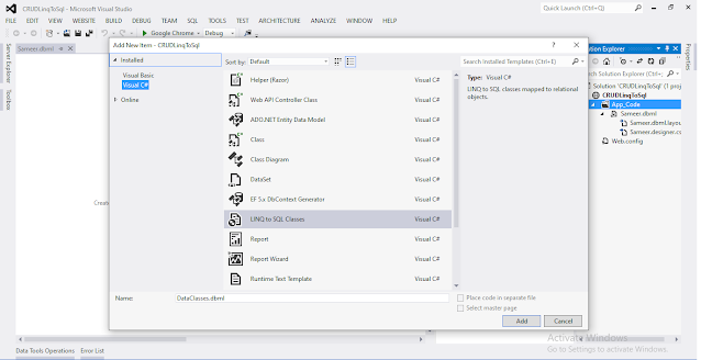 Crud Operation Using Linq To Sql Create And Read Update And Delete By Sameer Gaikwad Feb