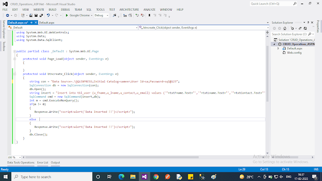 Complete CRUD Operations in ASP.Net with SQL server | by Sameer Gaikwad | Feb, 2022 | Medium