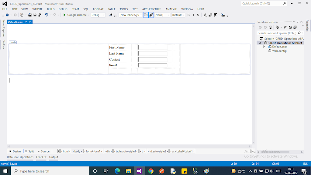 Complete CRUD Operations in ASP.Net with SQL server | by Sameer Gaikwad | Feb, 2022 | Medium