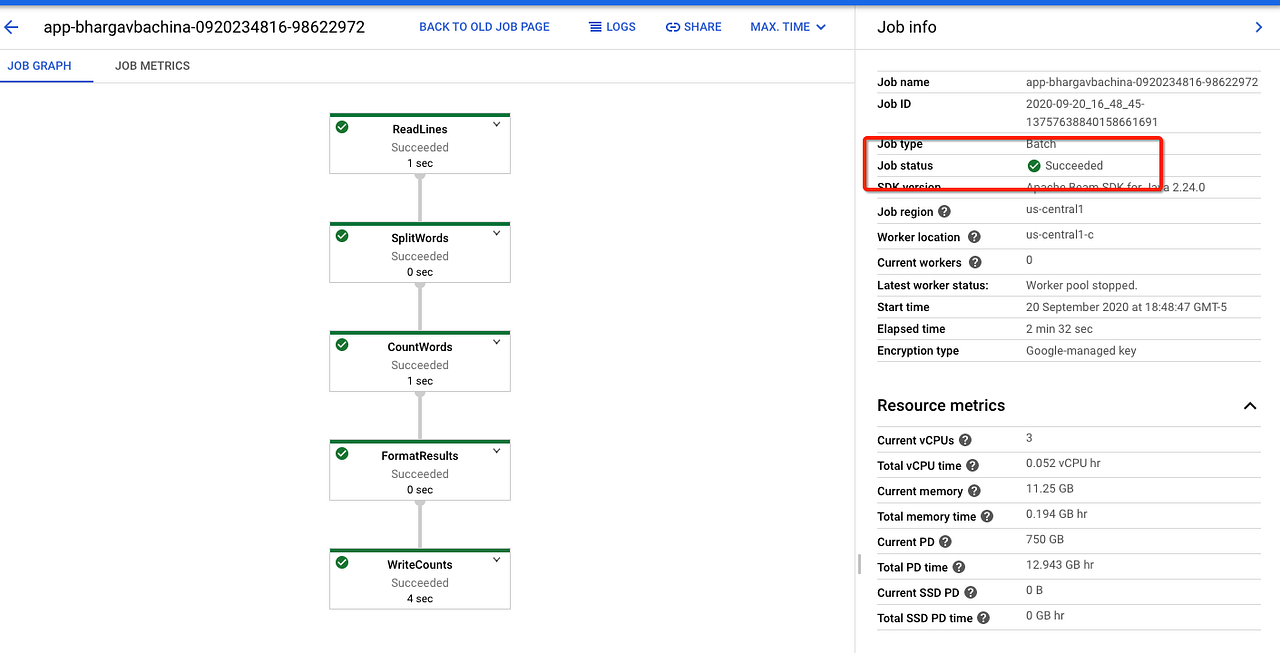 How To Run a GCP Dataflow Pipeline From Local Machine | by Bhargav Bachina | Bachina Labs | Medium