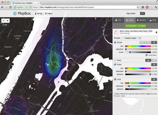 Using Contour Lines to Map Density of NYPD’s Stop and Frisk Data | by Mapbox | maps for developers