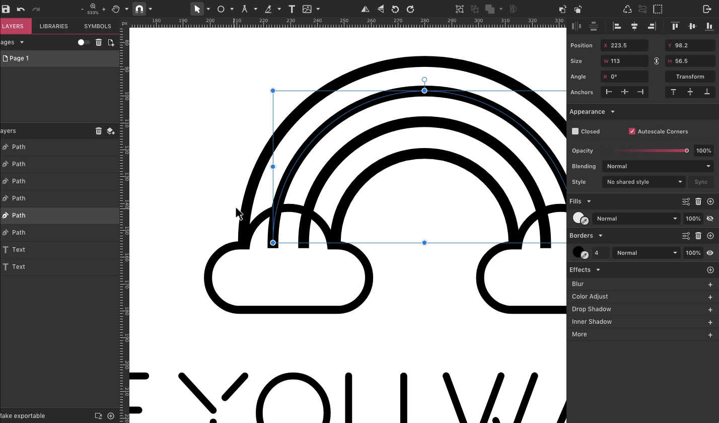 Modify shapes in gravit designer - torvenue