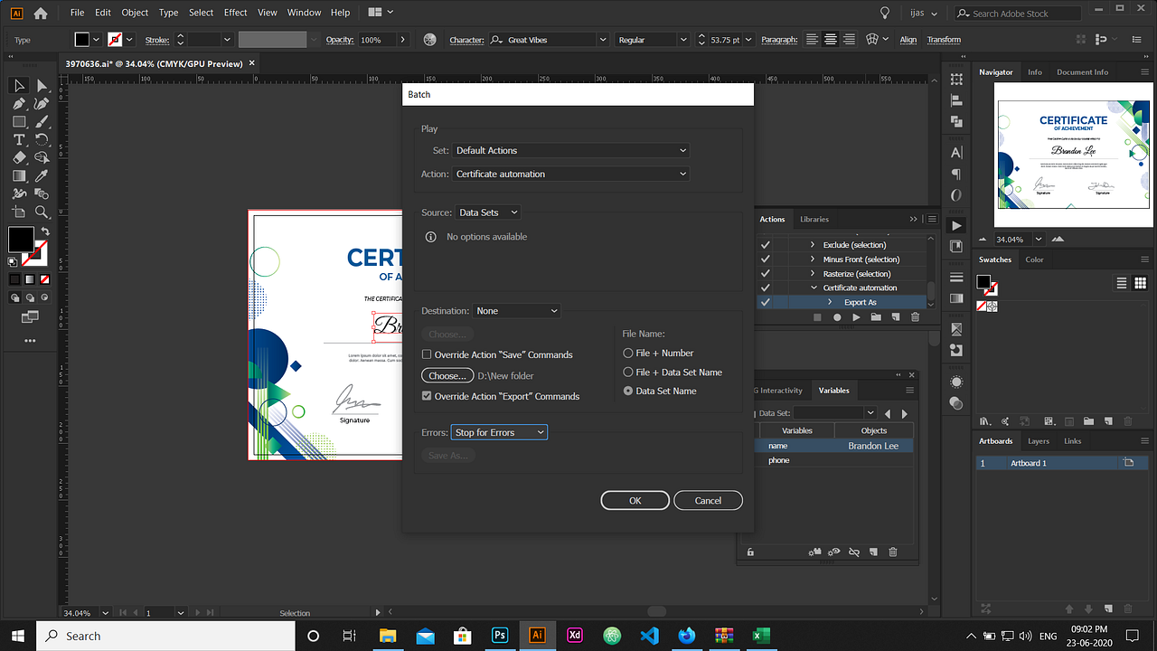 Automate Certificate generation in Adobe Illustrator | by Mohammed Ijas ...