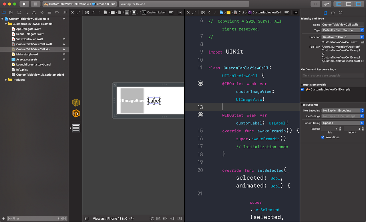 Building a Custom TableViewCell in XCode with Swift — Beginner’s guide | by Surya Reddy | Mac O ...