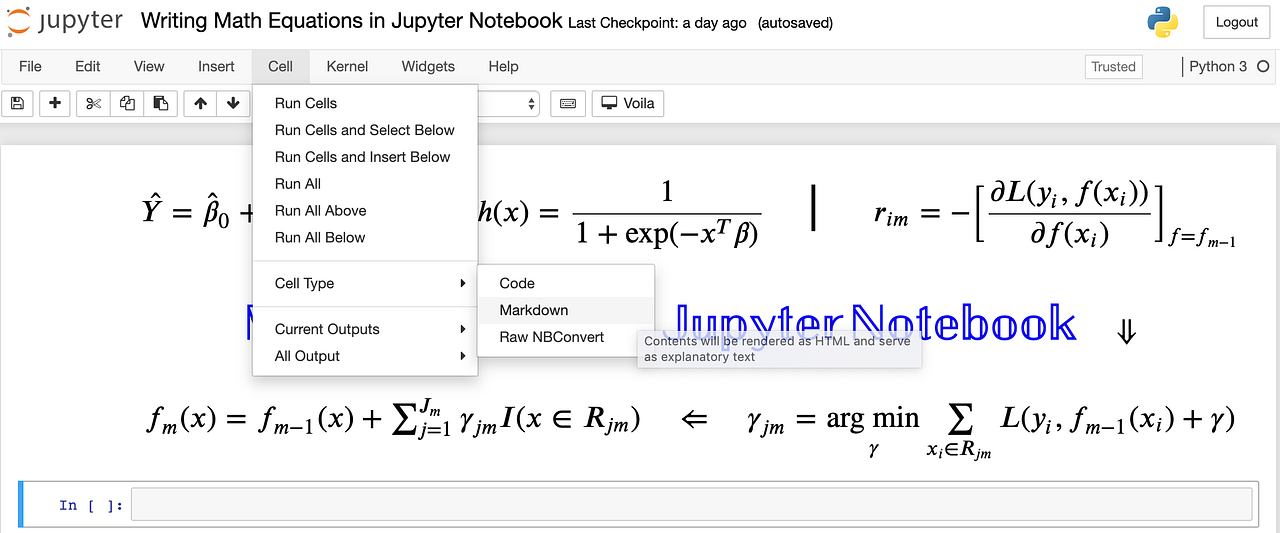 Writing Math Equations in Jupyter Notebook: A Naive Introduction | by Abhay Shukla | Analytics ...