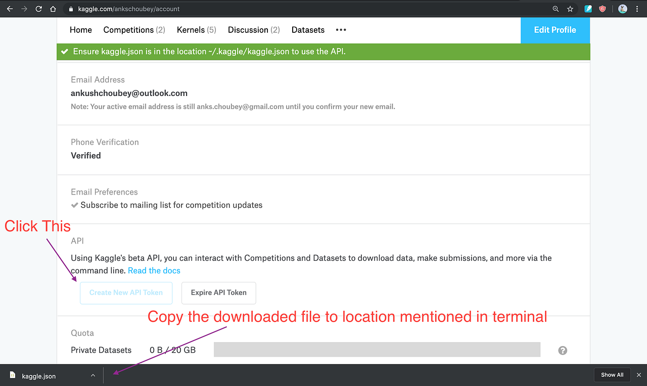 How To Download Dataset From Kaggle | by Ankush Choubey | Medium