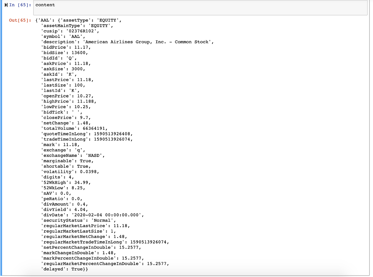 An Introduction To The Td Ameritrade Api In Python By Stefan Gouyet Analytics Vidhya Medium