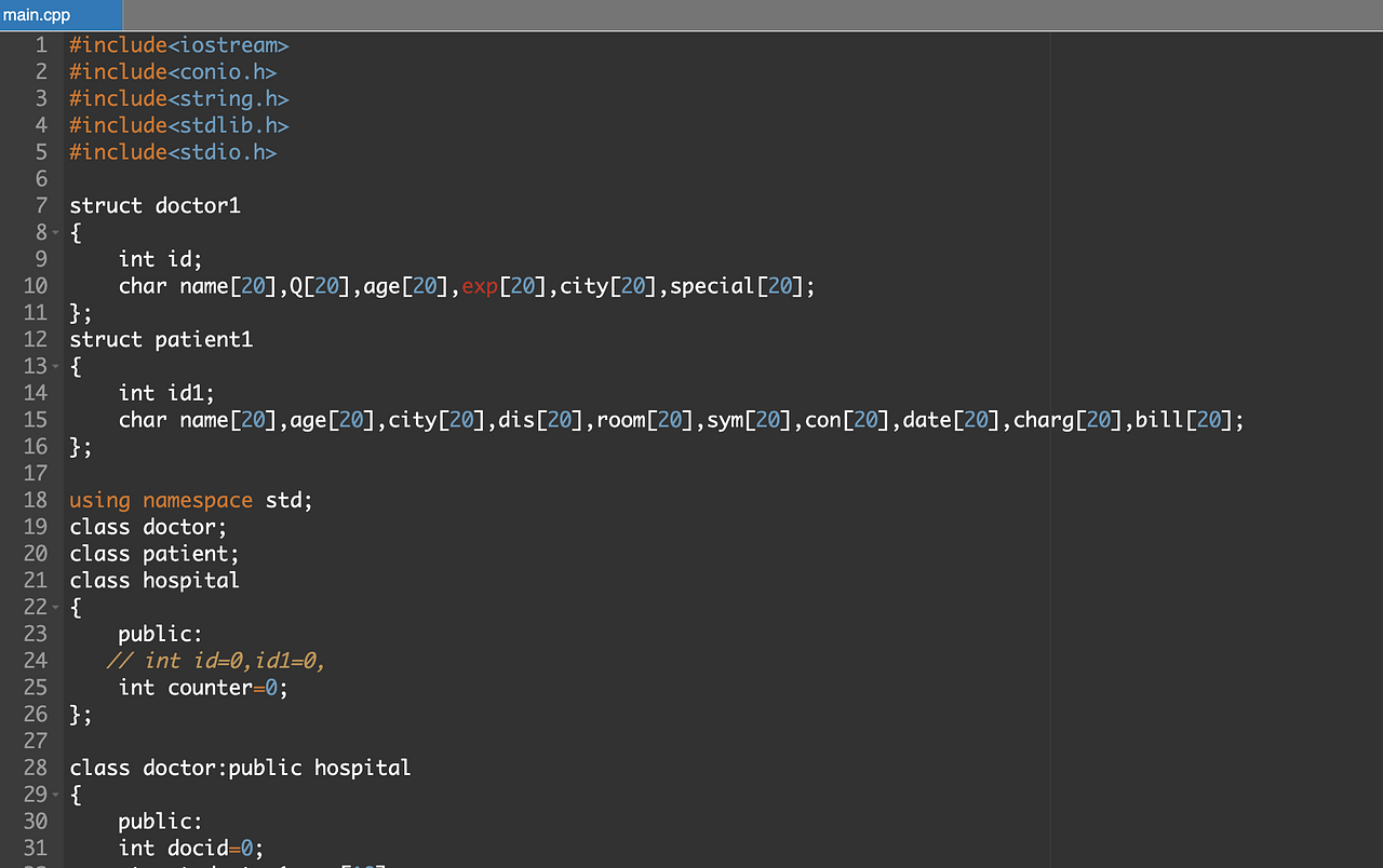 C++ Program for Hospital Management System | by Yashdeep Raj | Medium