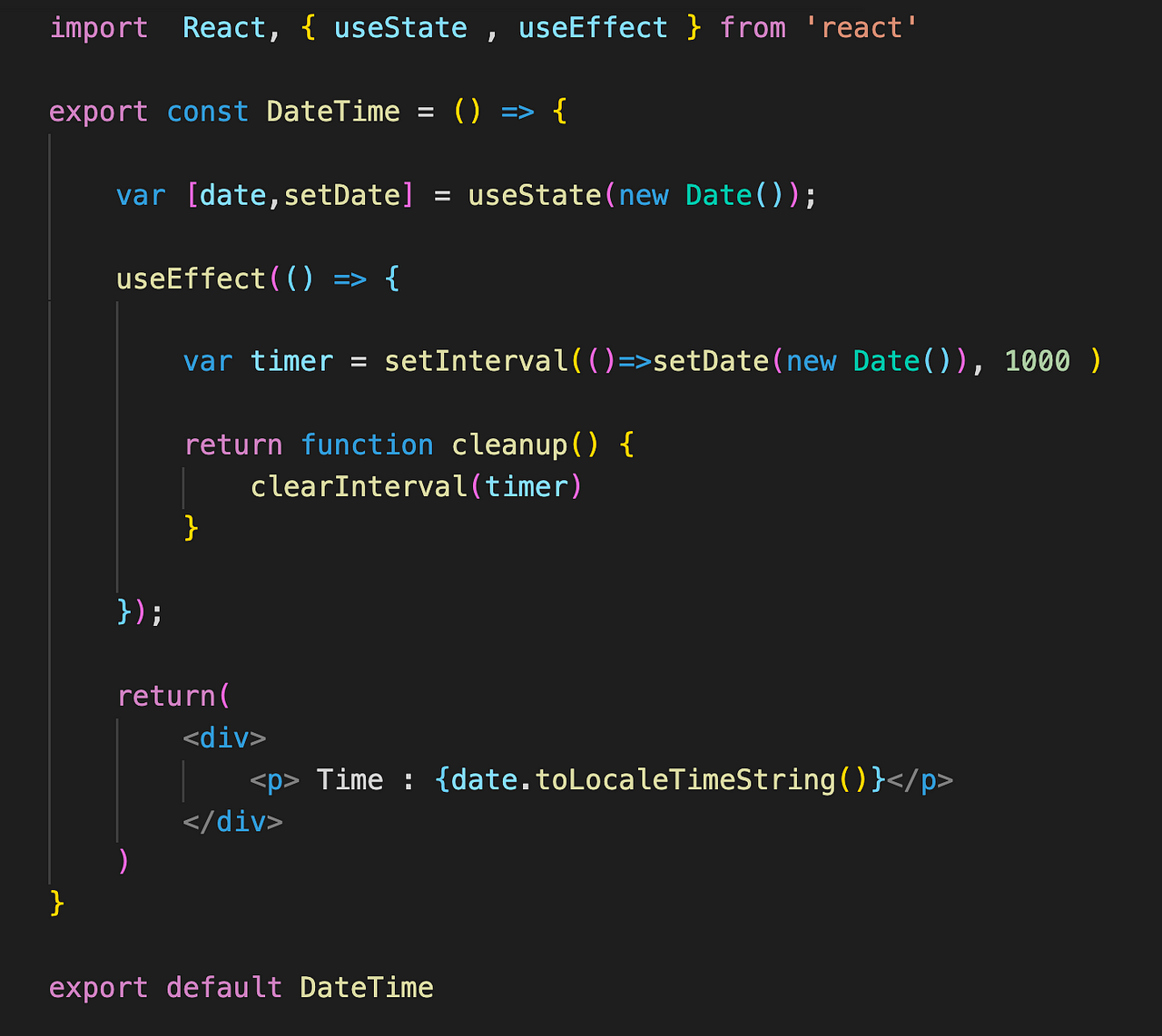 Create A React App Displaying The Current Date And Time Using Hooks