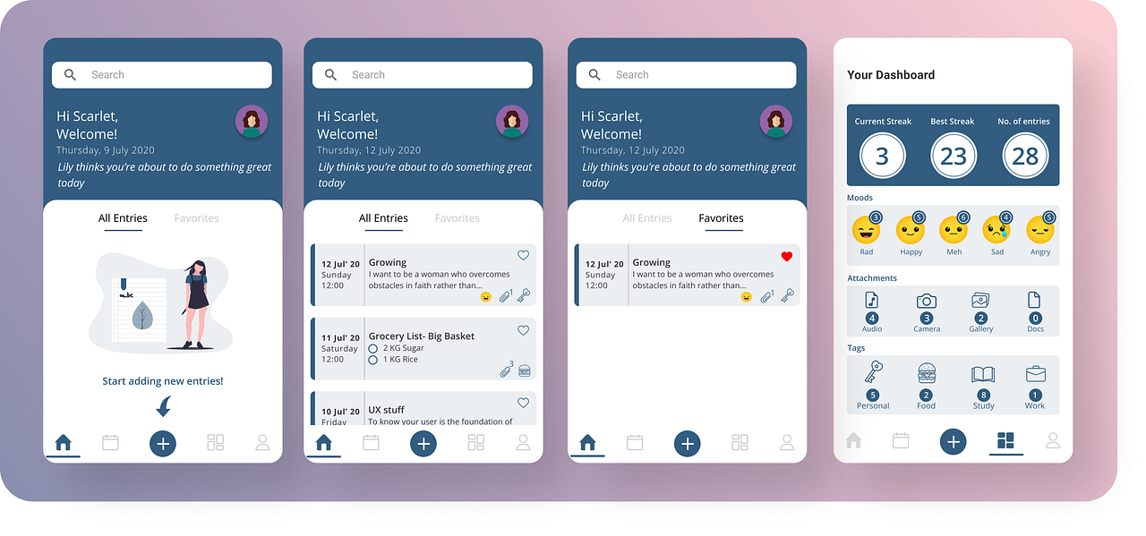 LILY — UX Case Study on a Daily Journaling App | Jhanvi Bhatia| Vidhi ...