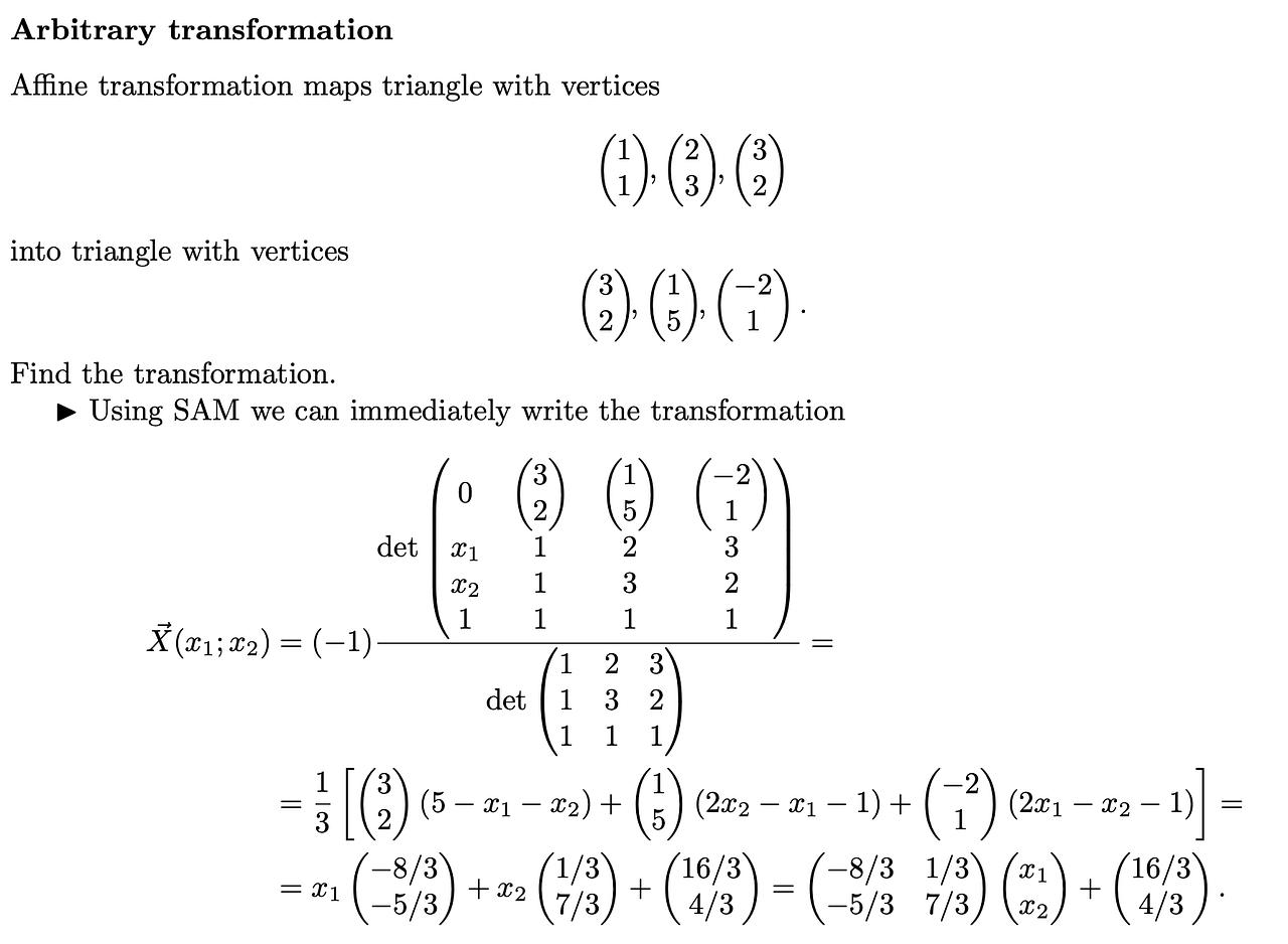 Finding an Affine Transform using three 2D point correspondences using ...